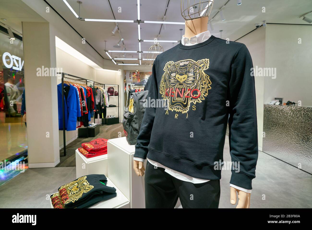 HONG KONG, CHINA - JANUARY 23, 2019: interior shot of Kenzo store in ...