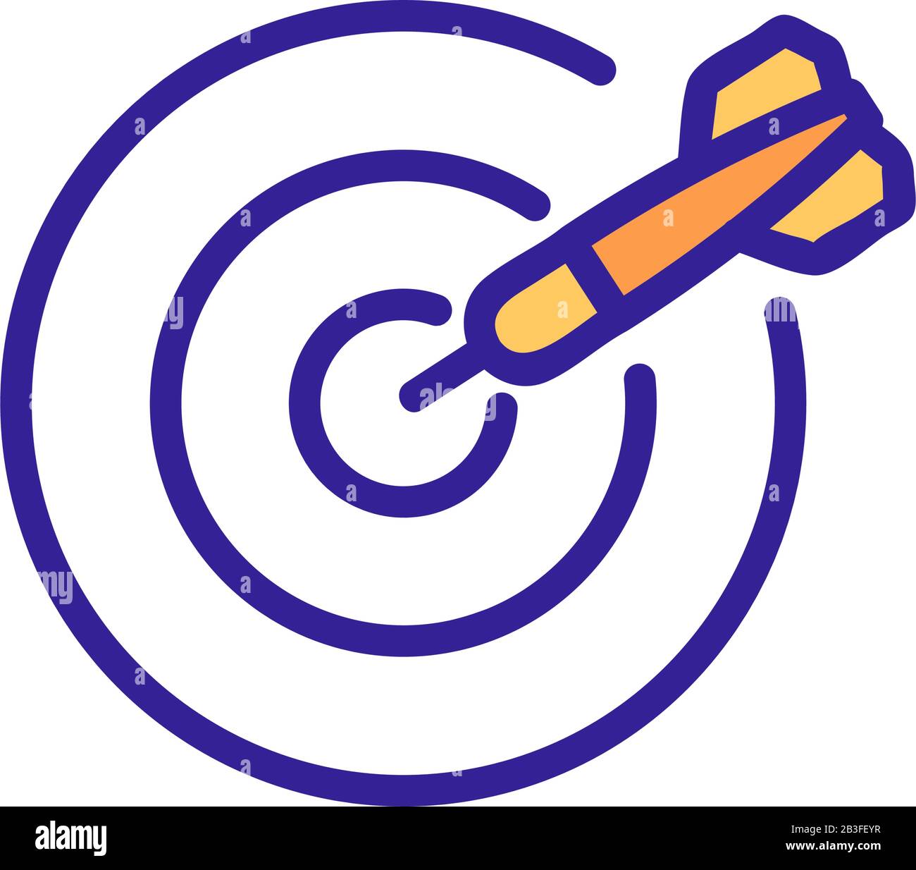 Darts icon vector. Isolated contour symbol illustration Stock Vector ...