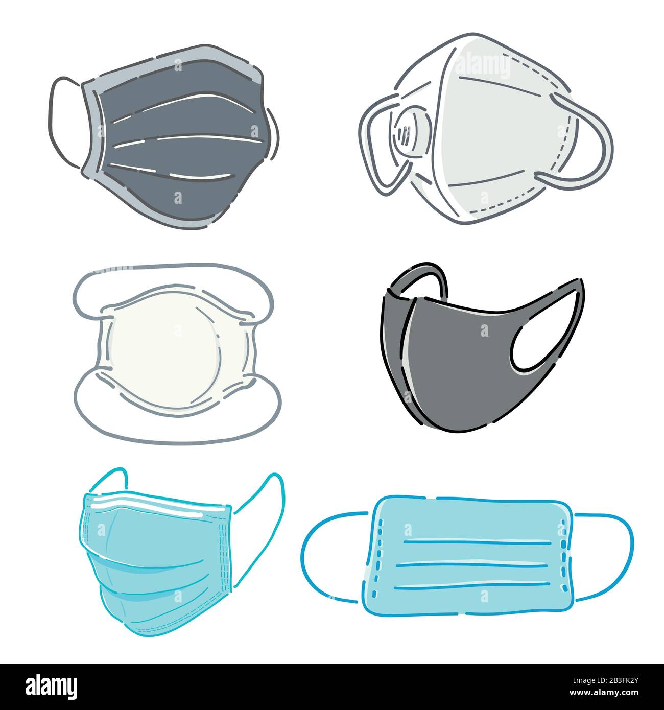 6 Types medical mask for different protect Stock Vector Image & Art - Alamy