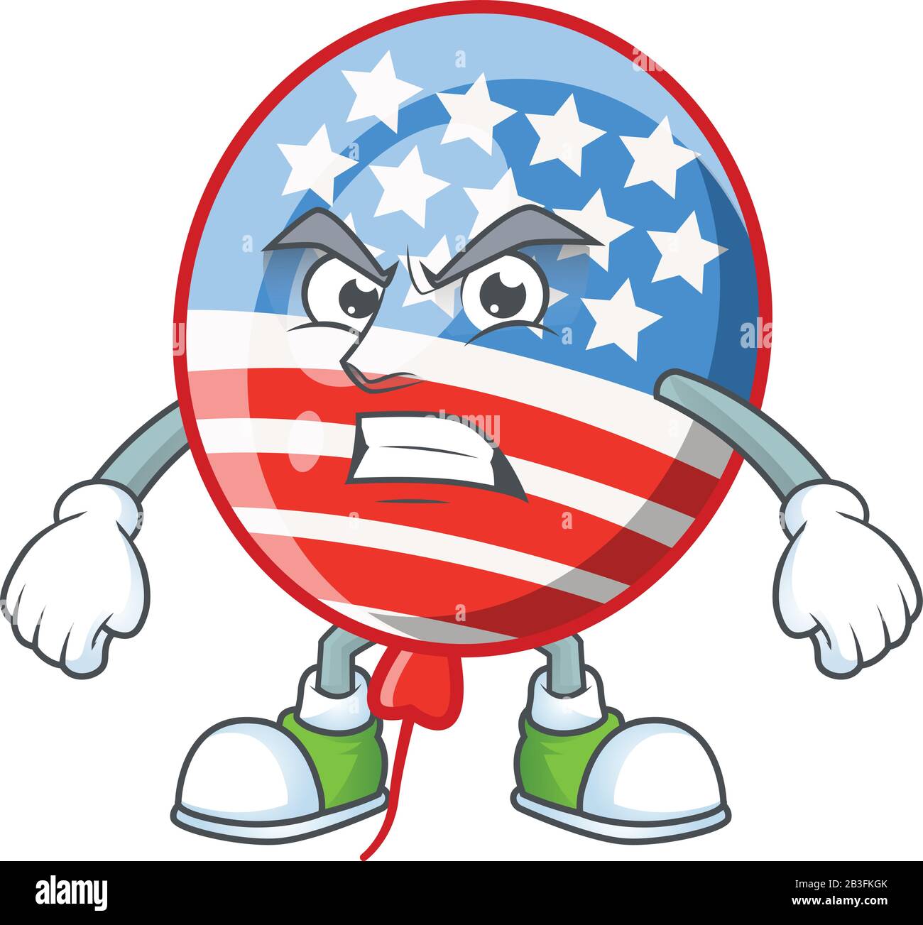 cartoon character of USA stripes balloon with angry face Stock Vector ...