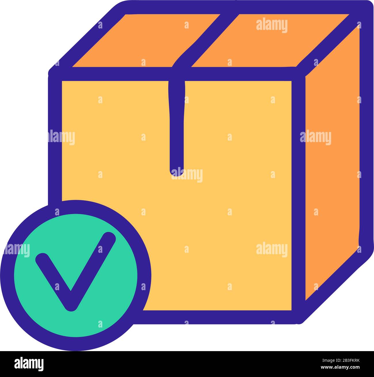 Box parcel icon vector. Isolated contour symbol illustration Stock ...