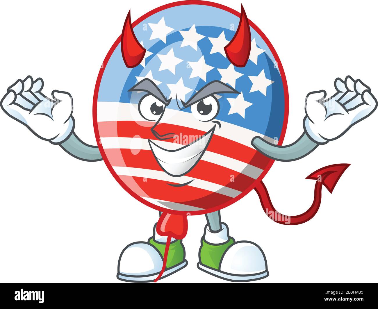 A cruel devil USA stripes balloon Cartoon character design Stock Vector ...
