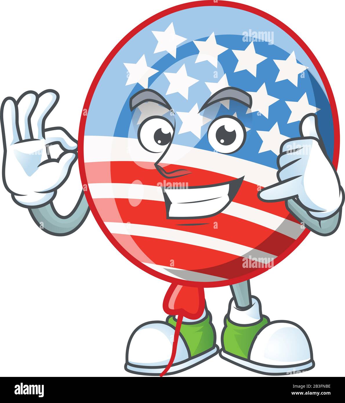 Call me funny USA stripes balloon mascot picture style Stock Vector ...