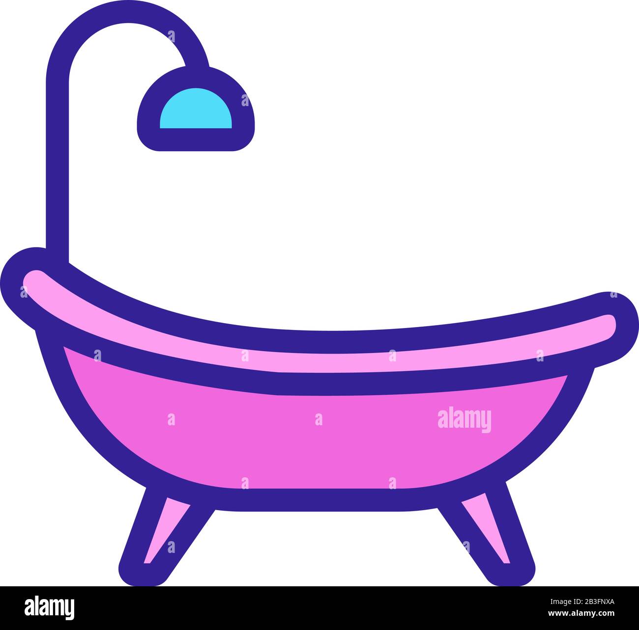 Bath icon vector. Isolated contour symbol illustration Stock Vector ...
