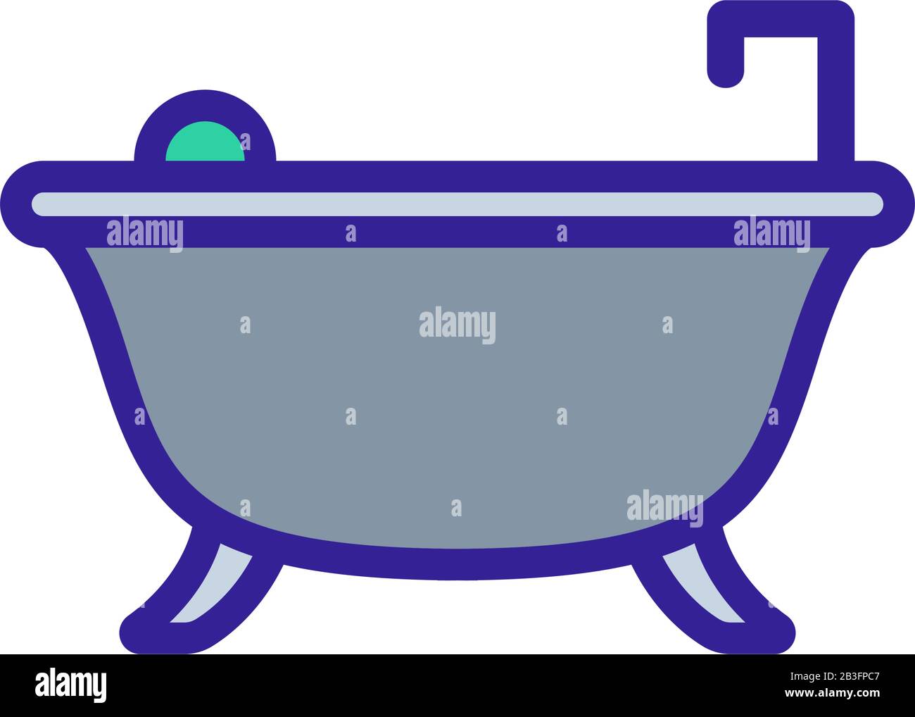 Bath icon vector. Isolated contour symbol illustration Stock Vector ...