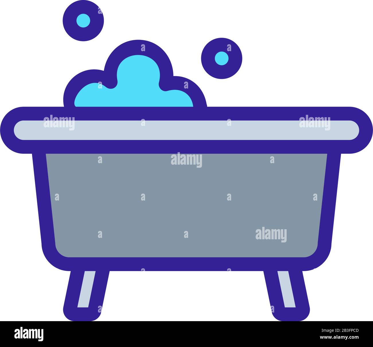 Bath icon vector. Isolated contour symbol illustration Stock Vector ...