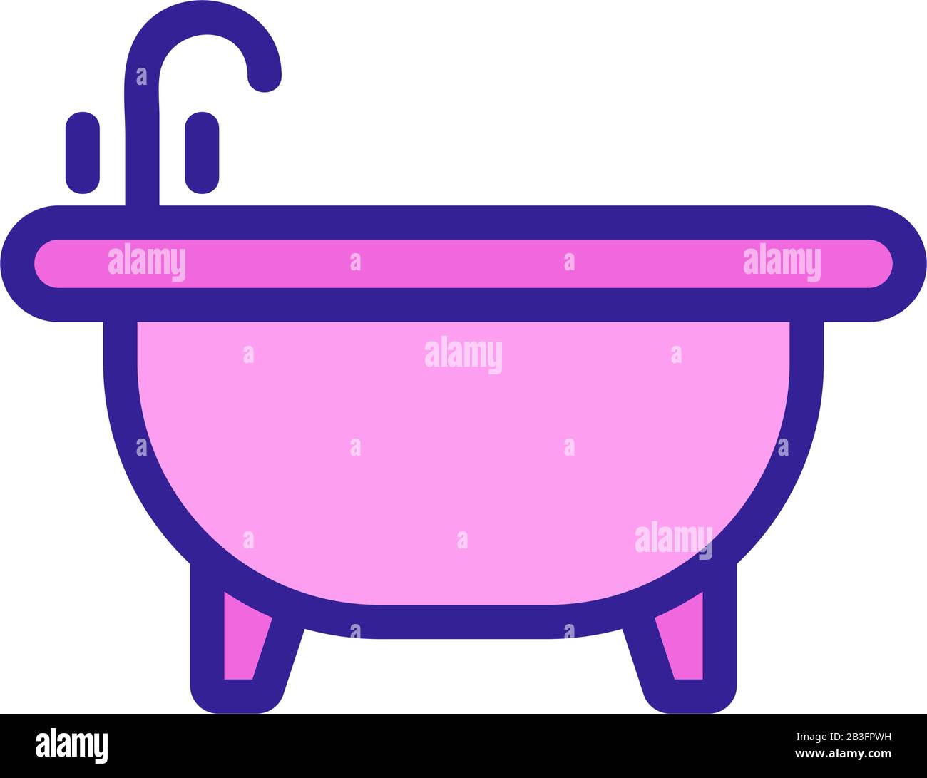 Bath icon vector. Isolated contour symbol illustration Stock Vector ...