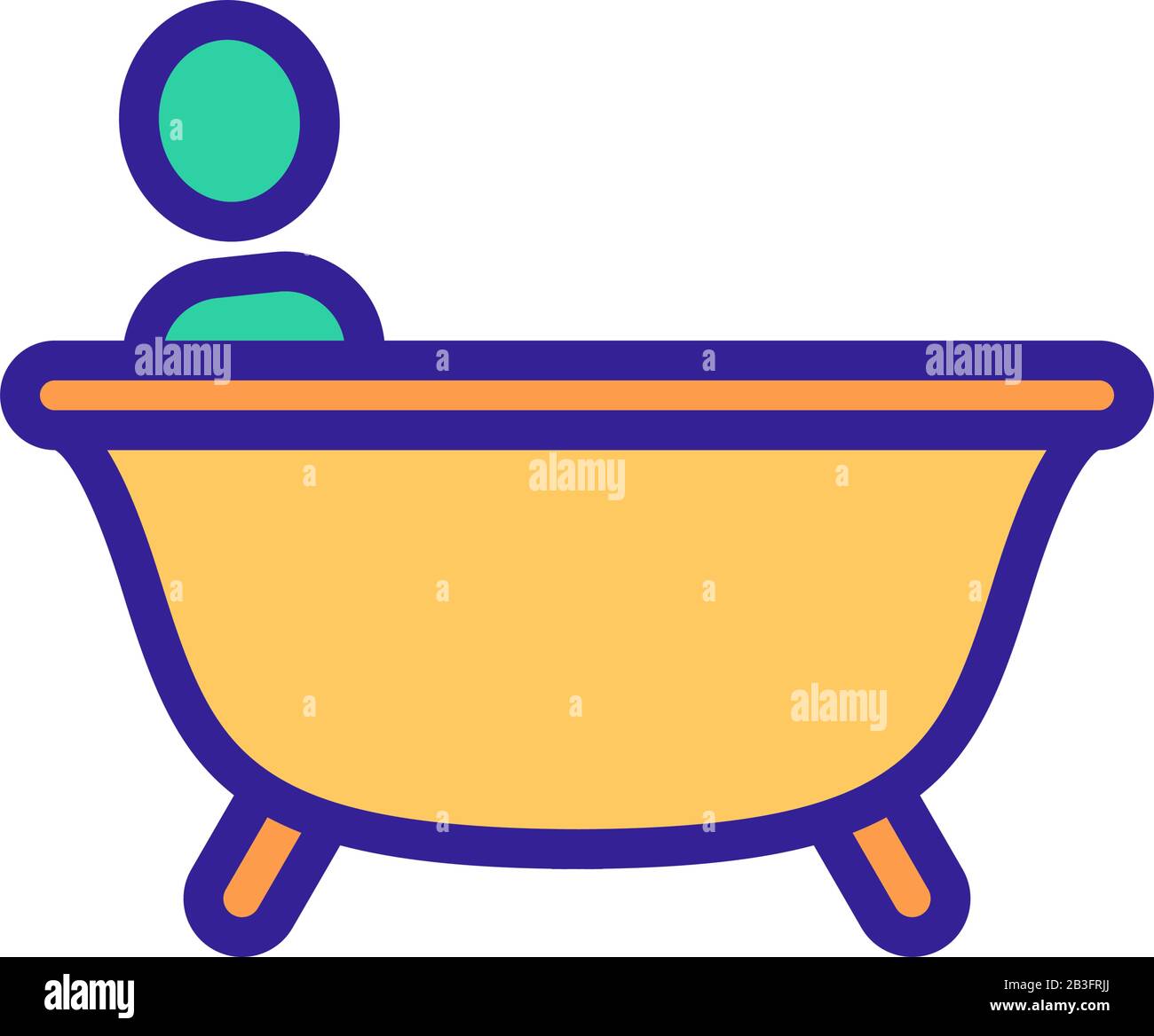 Bath icon vector. Isolated contour symbol illustration Stock Vector ...
