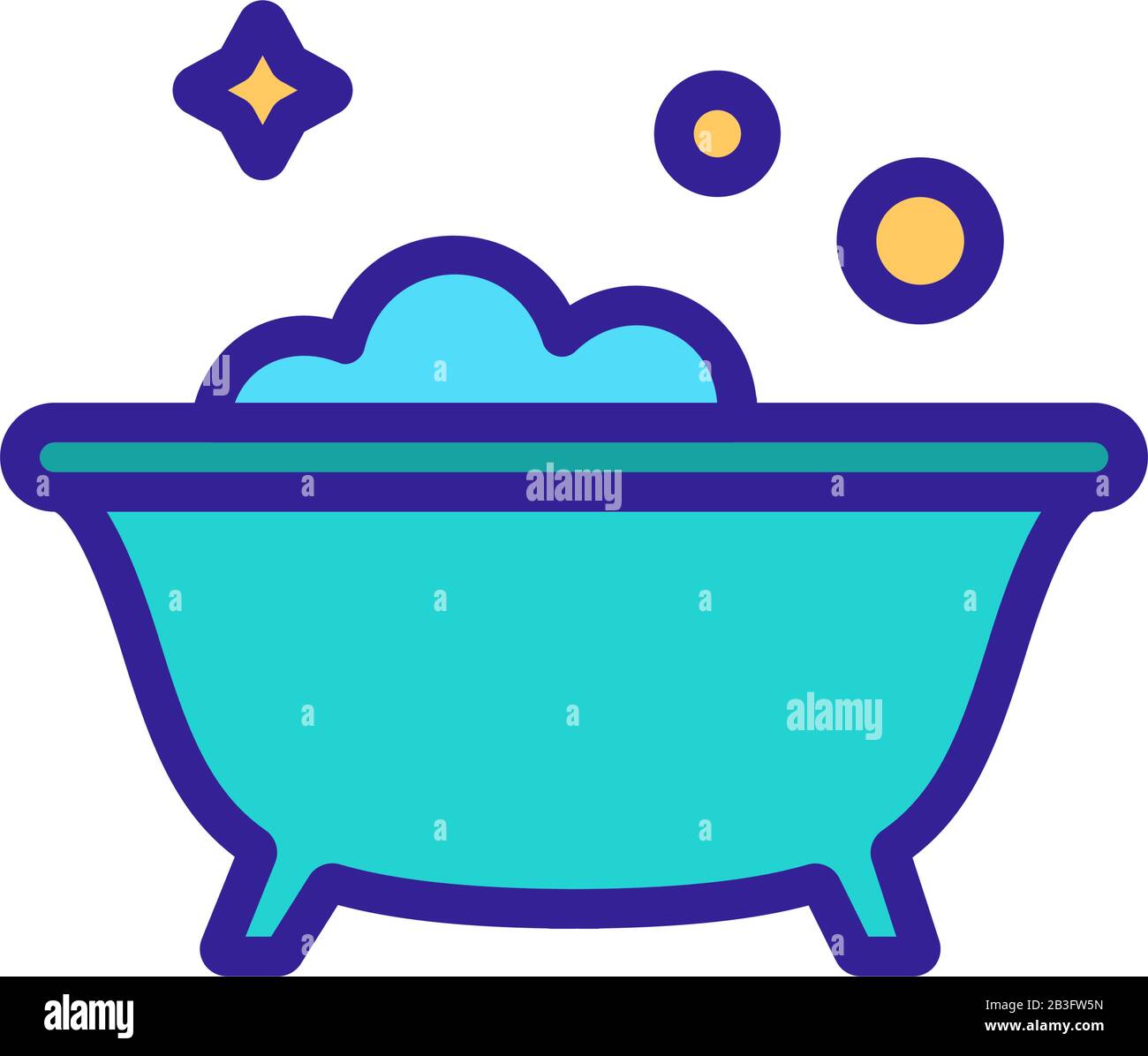 Bath icon vector. Isolated contour symbol illustration Stock Vector ...