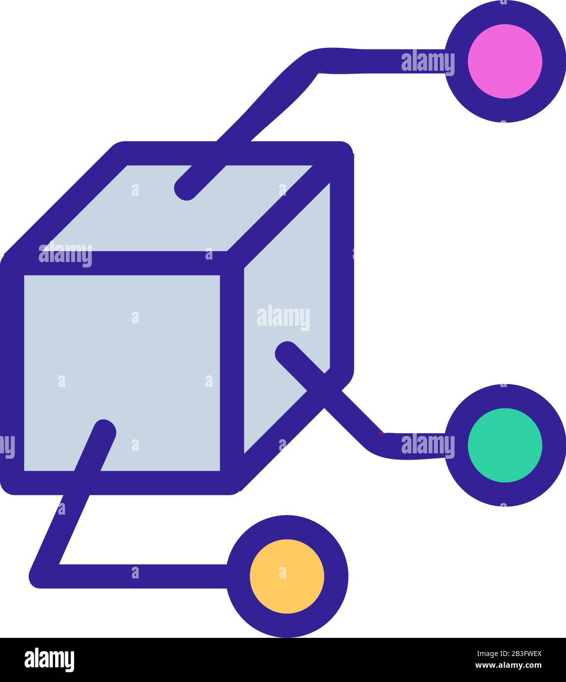3D print printer icon vector. Isolated contour symbol illustration ...