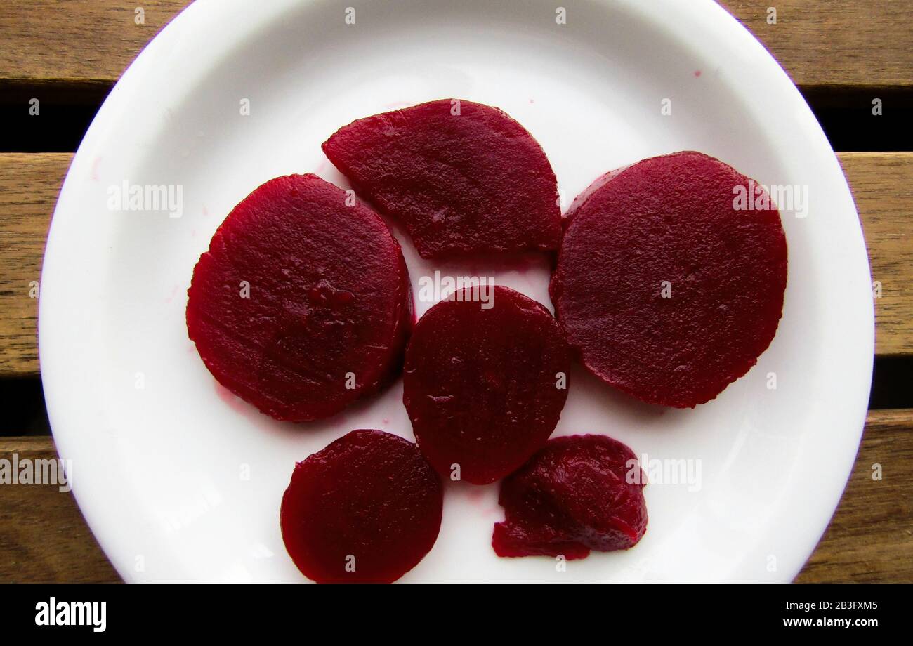 Side Dish. Fresh Sliced Beetroot Stock Photo - Alamy