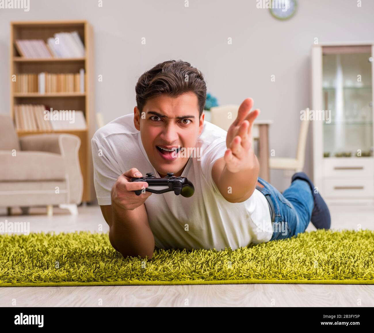 The man addicted to computer games Stock Photo - Alamy