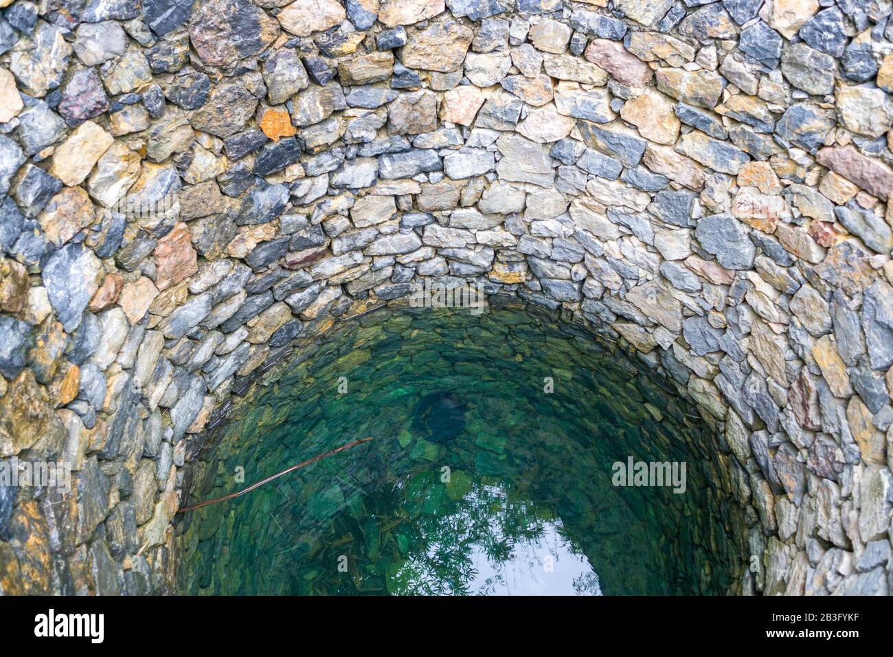 Big natural well with water Stock Photo - Alamy