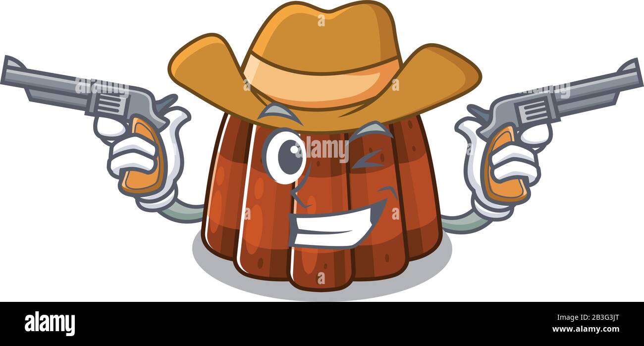 Chocolate pudding Cowboy cartoon concept having guns Stock Vector Image ...