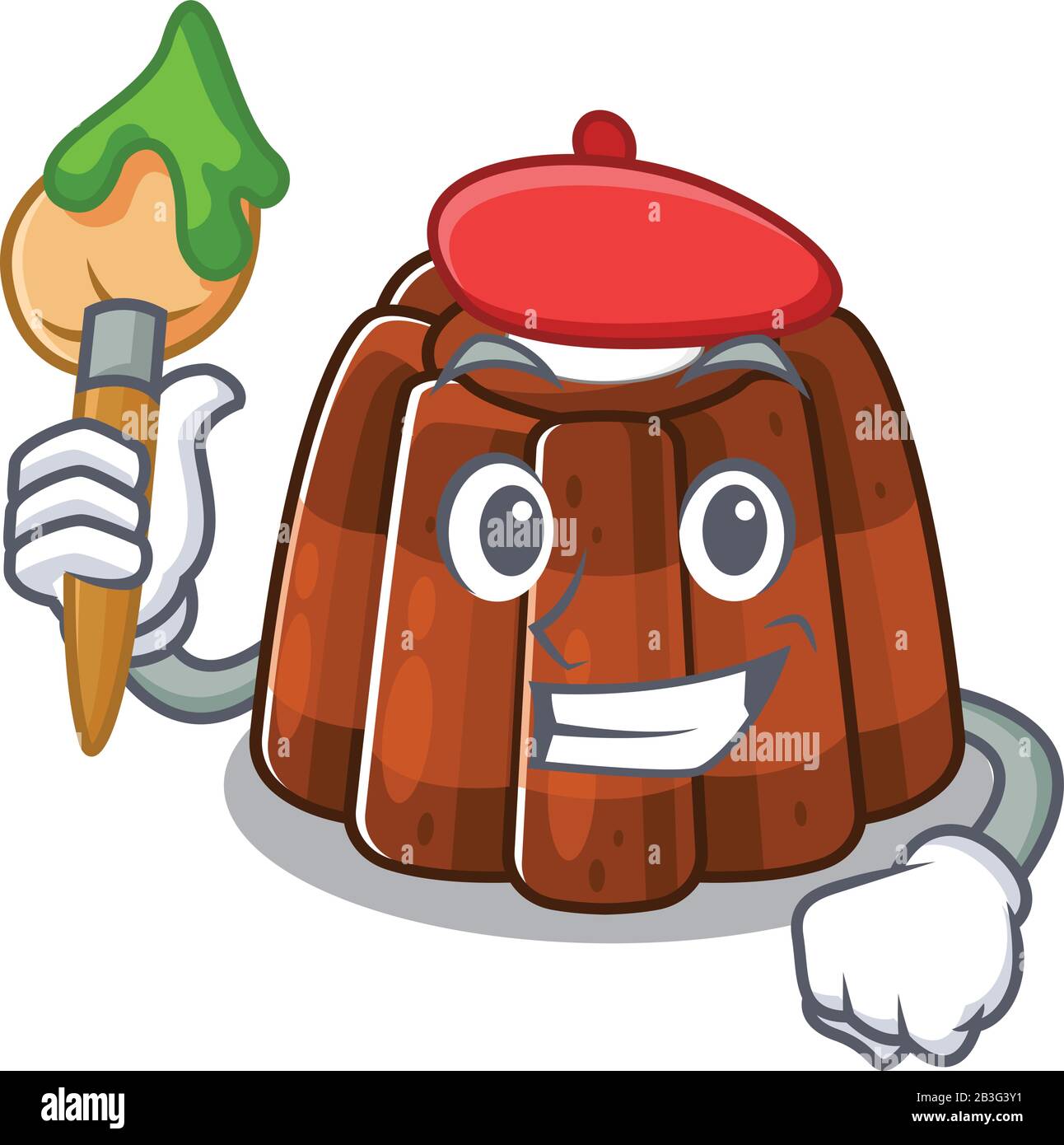 A cute picture of chocolate pudding as an Artist having a brush Stock ...