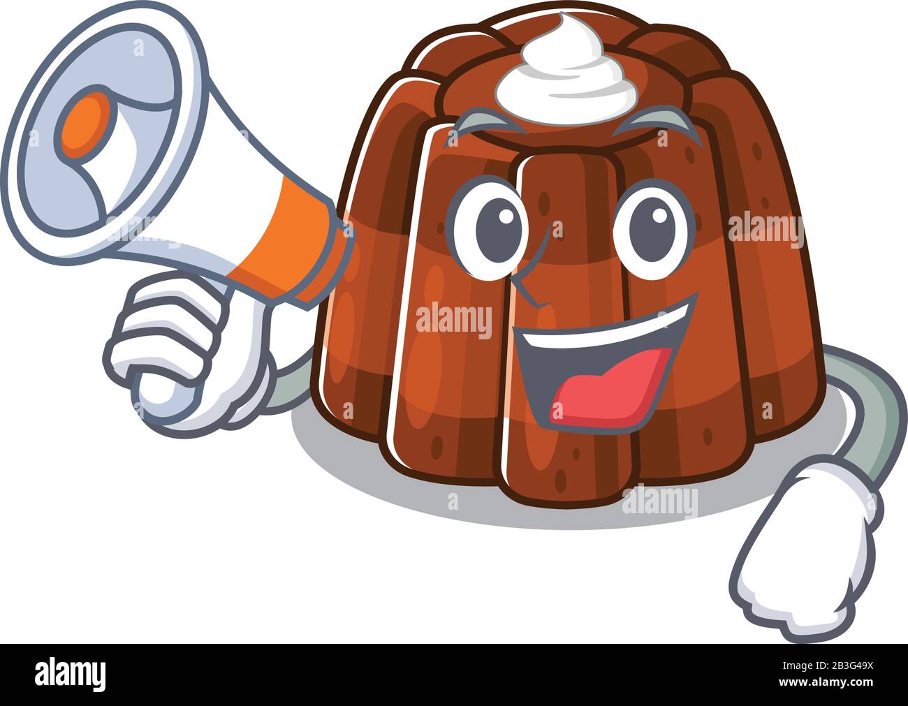 A mascot of chocolate pudding speaking on a megaphone Stock Vector ...