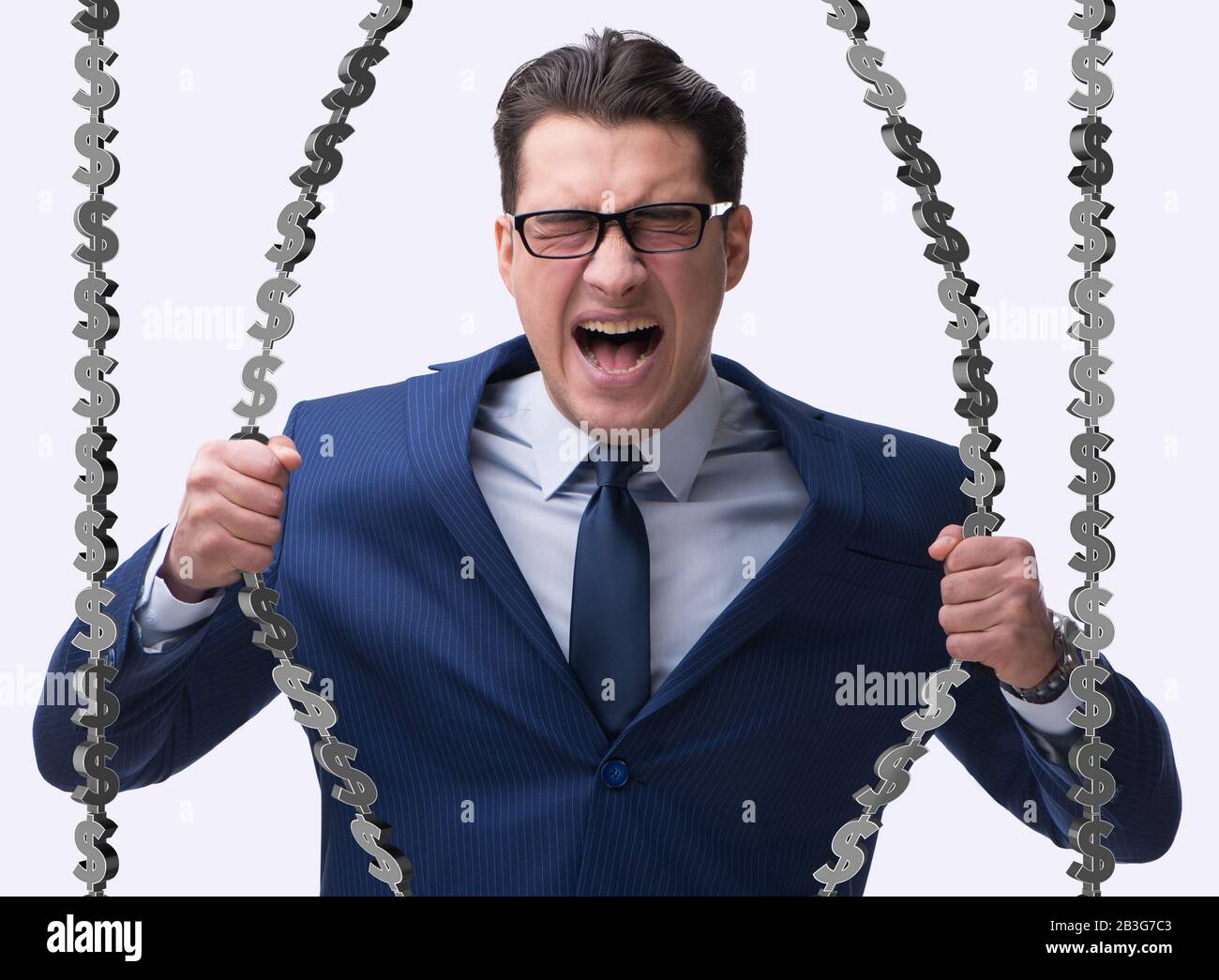 The man trapped in prison with dollars Stock Photo - Alamy