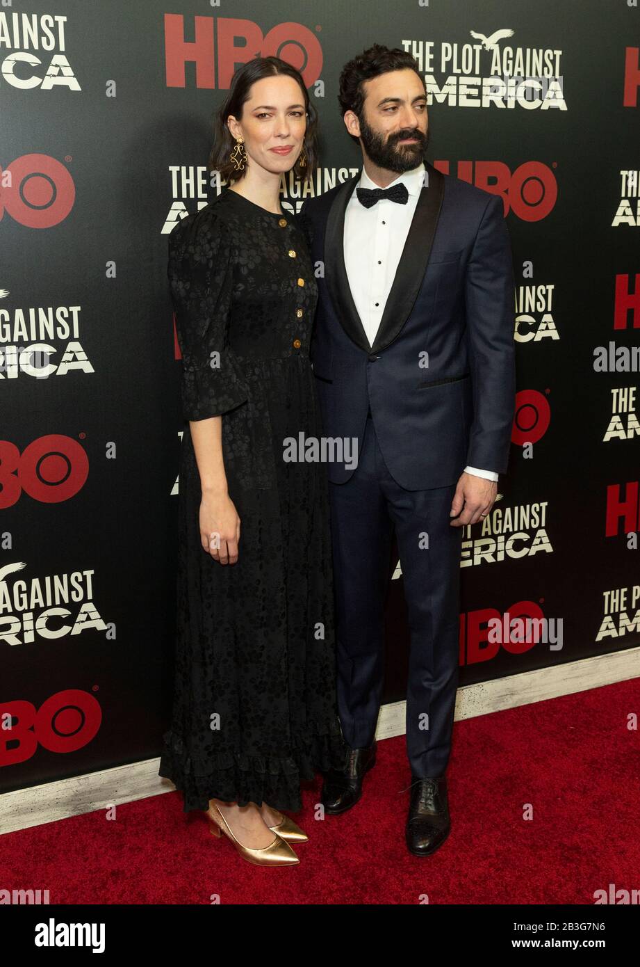 New York, NY - March 4, 2020: Rebecca Hall and Morgan Spector attend ...
