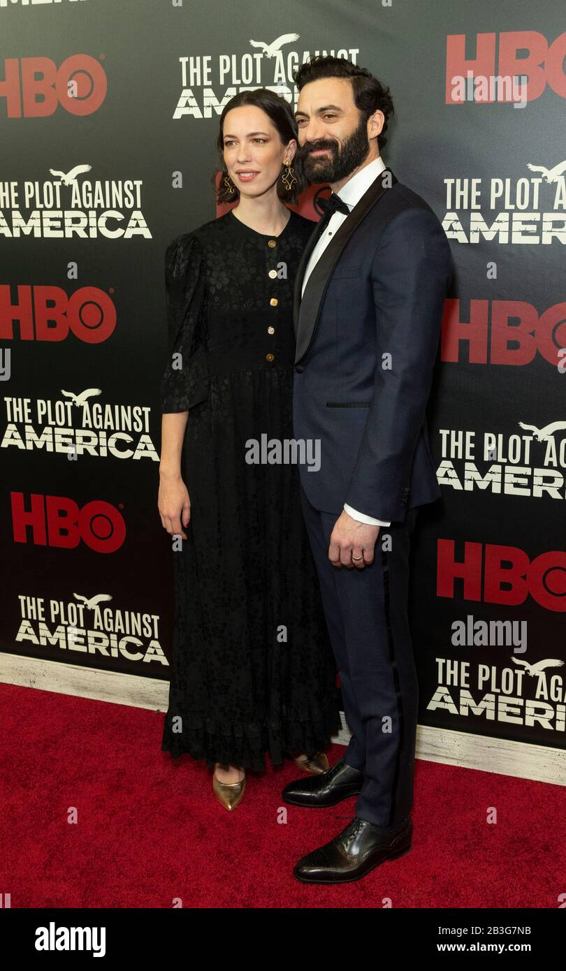 New York, NY - March 4, 2020: Rebecca Hall and Morgan Spector attend ...