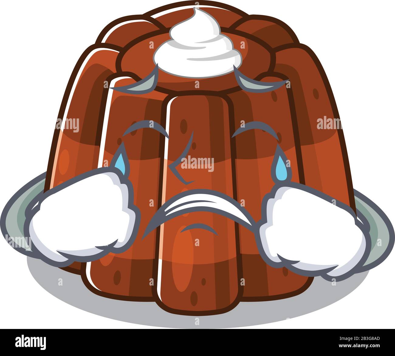 Chocolate pudding cartoon character concept with a sad face Stock ...