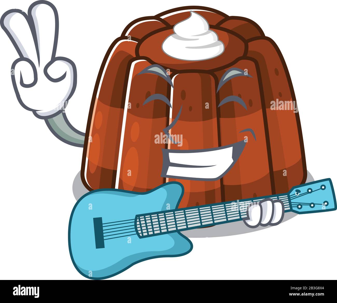 A picture of chocolate pudding playing a guitar Stock Vector Image ...