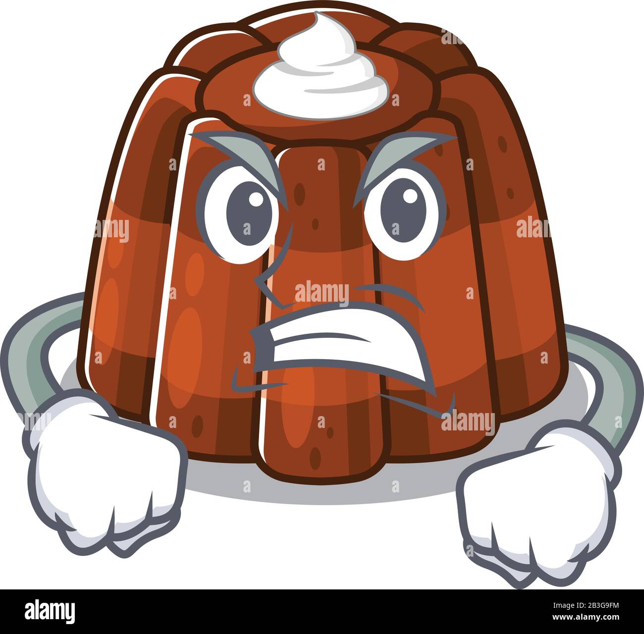 Chocolate pudding cartoon character style having angry face Stock ...