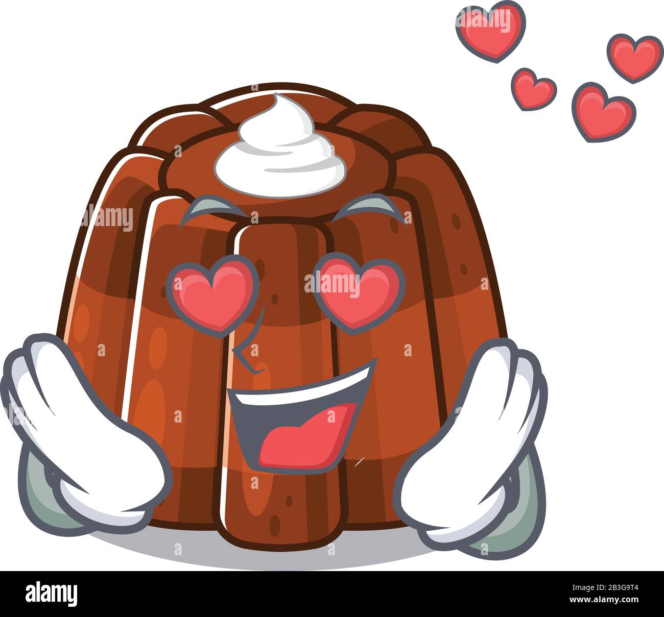 Romantic falling in love chocolate pudding cartoon character concept ...