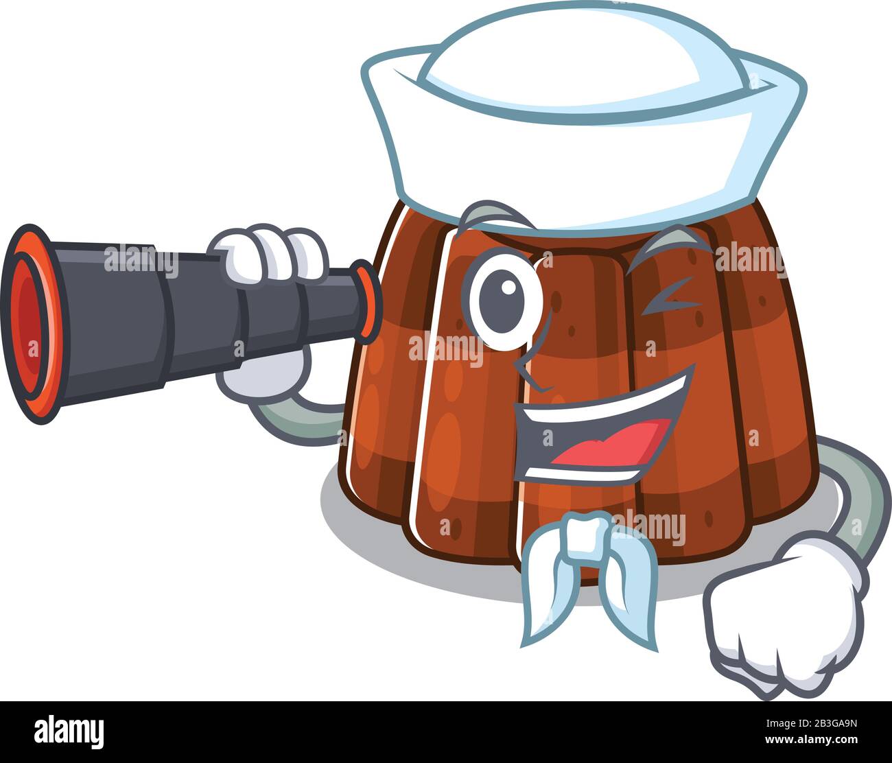 A picture of chocolate pudding working as a Sailor with binocular Stock ...