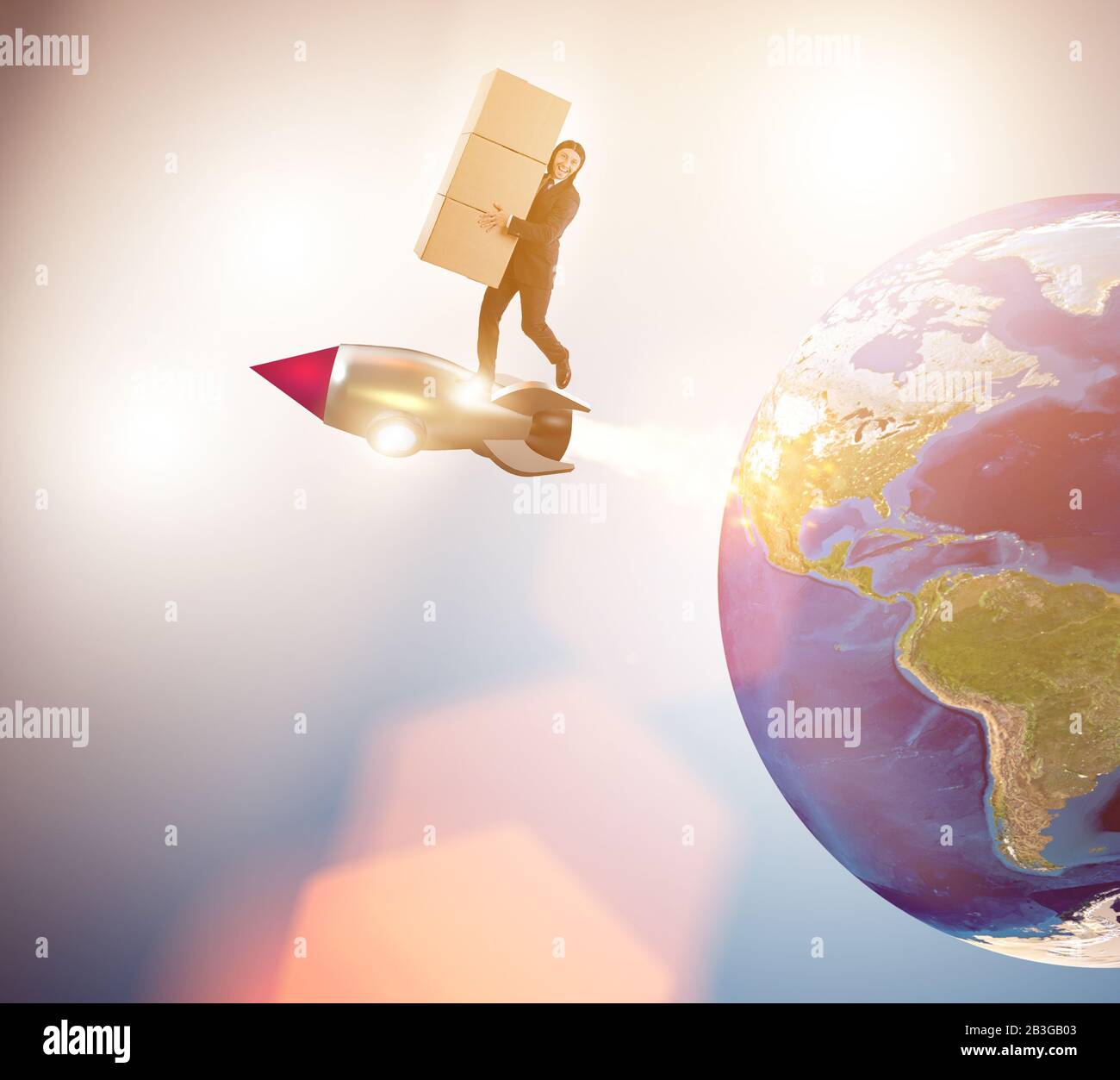 The businessman in global worldwide delivery service Stock Photo - Alamy