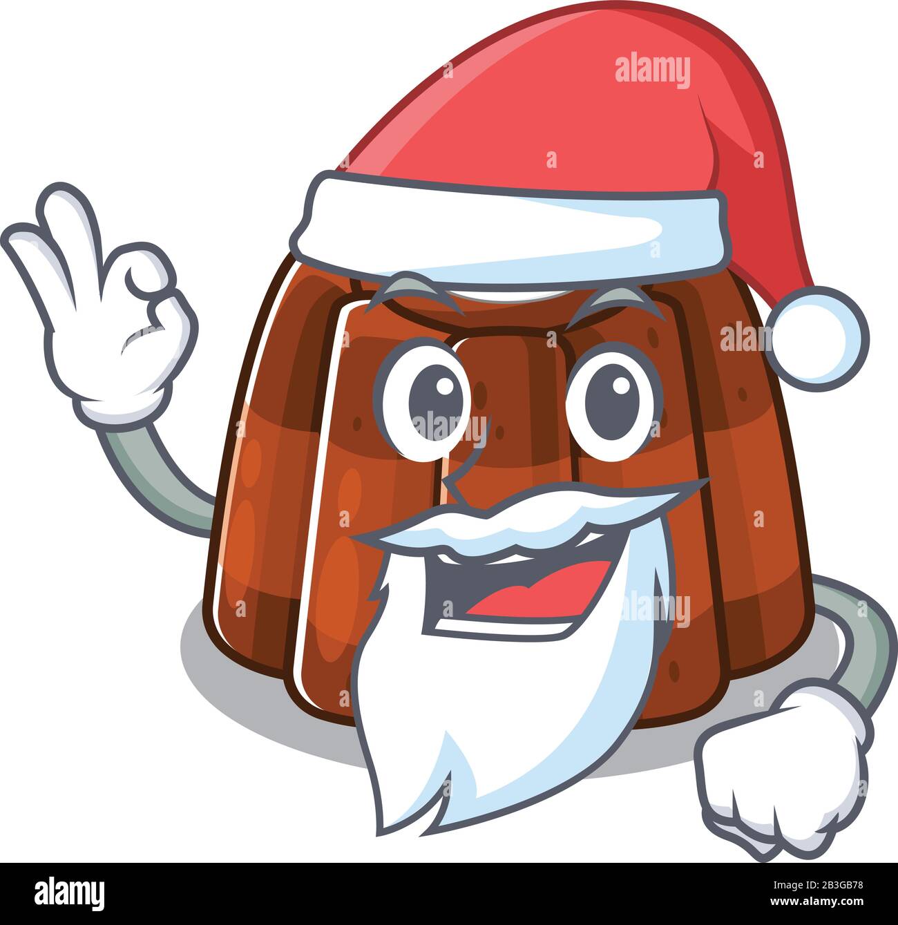 Chocolate pudding in Santa cartoon character style with ok finger Stock ...