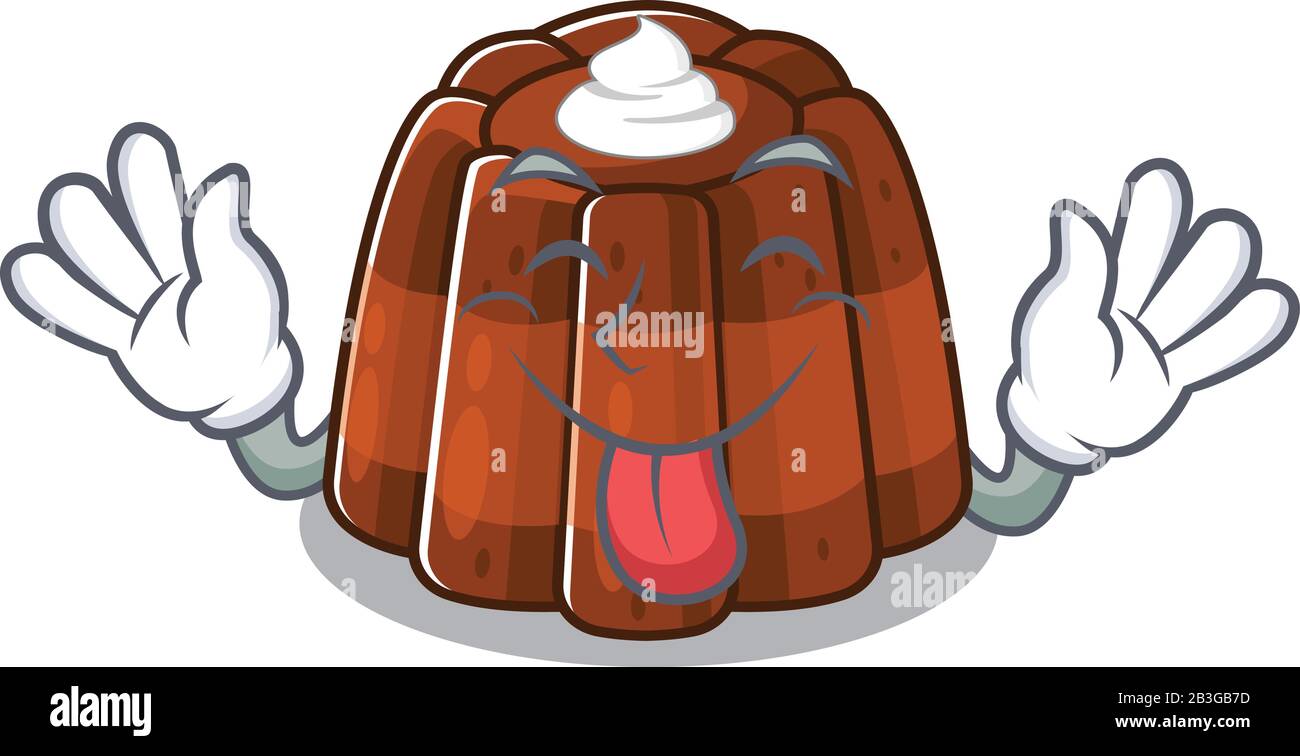 Funny chocolate pudding mascot design with Tongue out Stock Vector ...