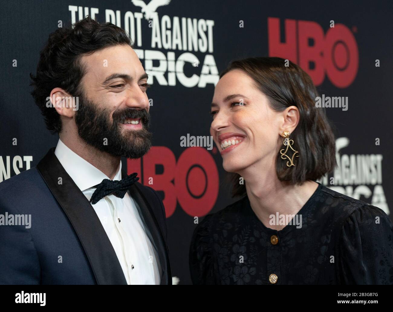 New York, NY - March 4, 2020: Morgan Spector and Rebecca Hall attend ...
