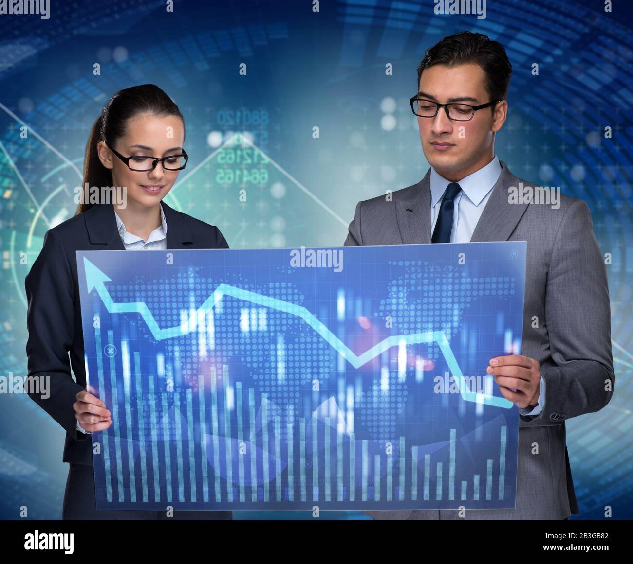 The business people discussing stock chart trends Stock Photo - Alamy