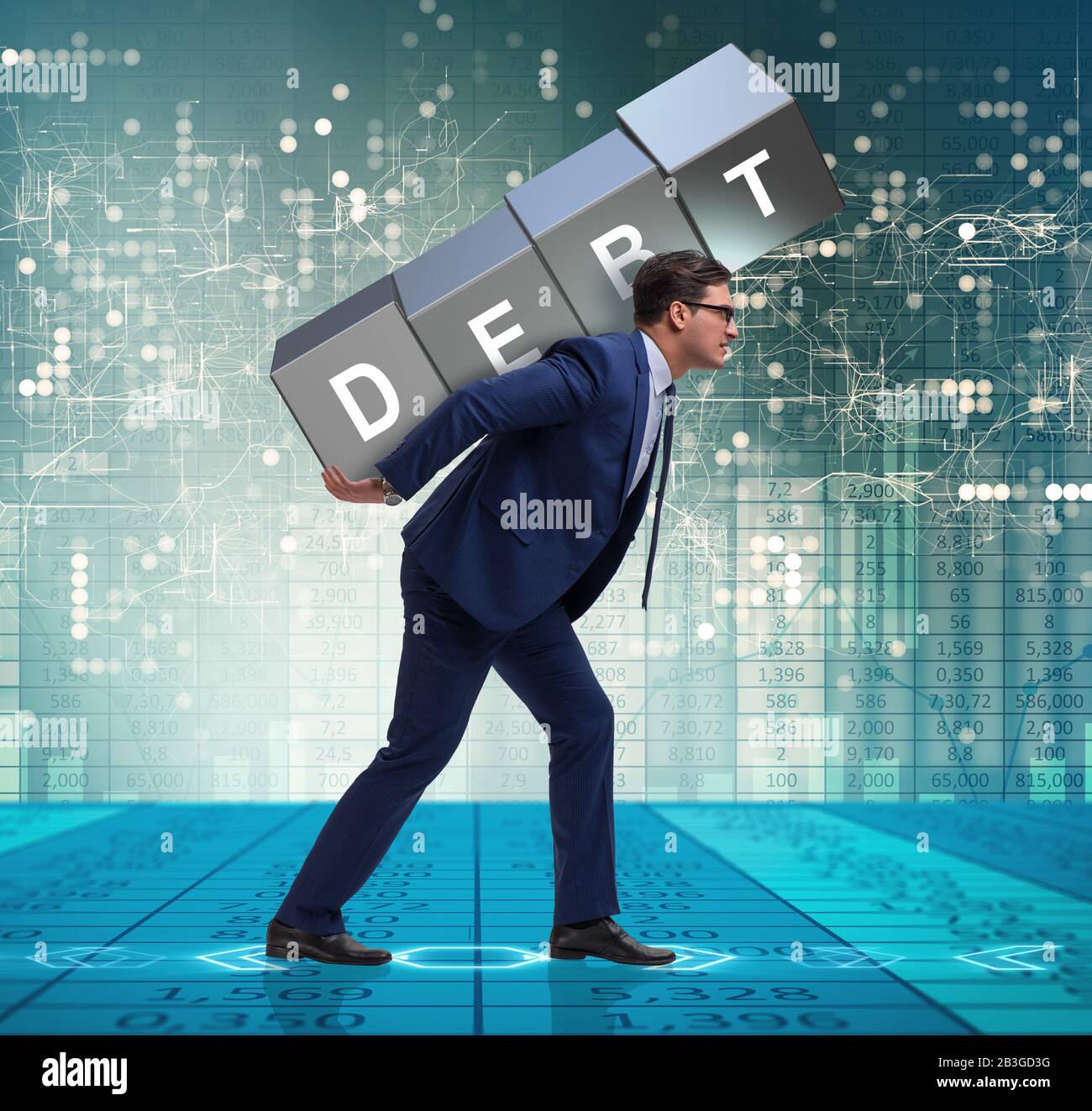 Man under burden loan hi-res stock photography and images - Alamy