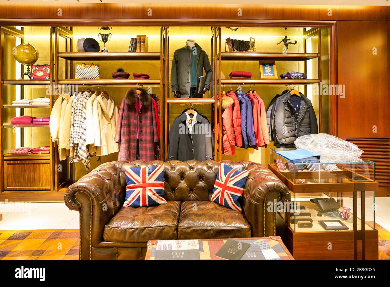 HONG KONG, CHINA - CIRCA JANUARY, 2019: interior shot of DAKS store in ...