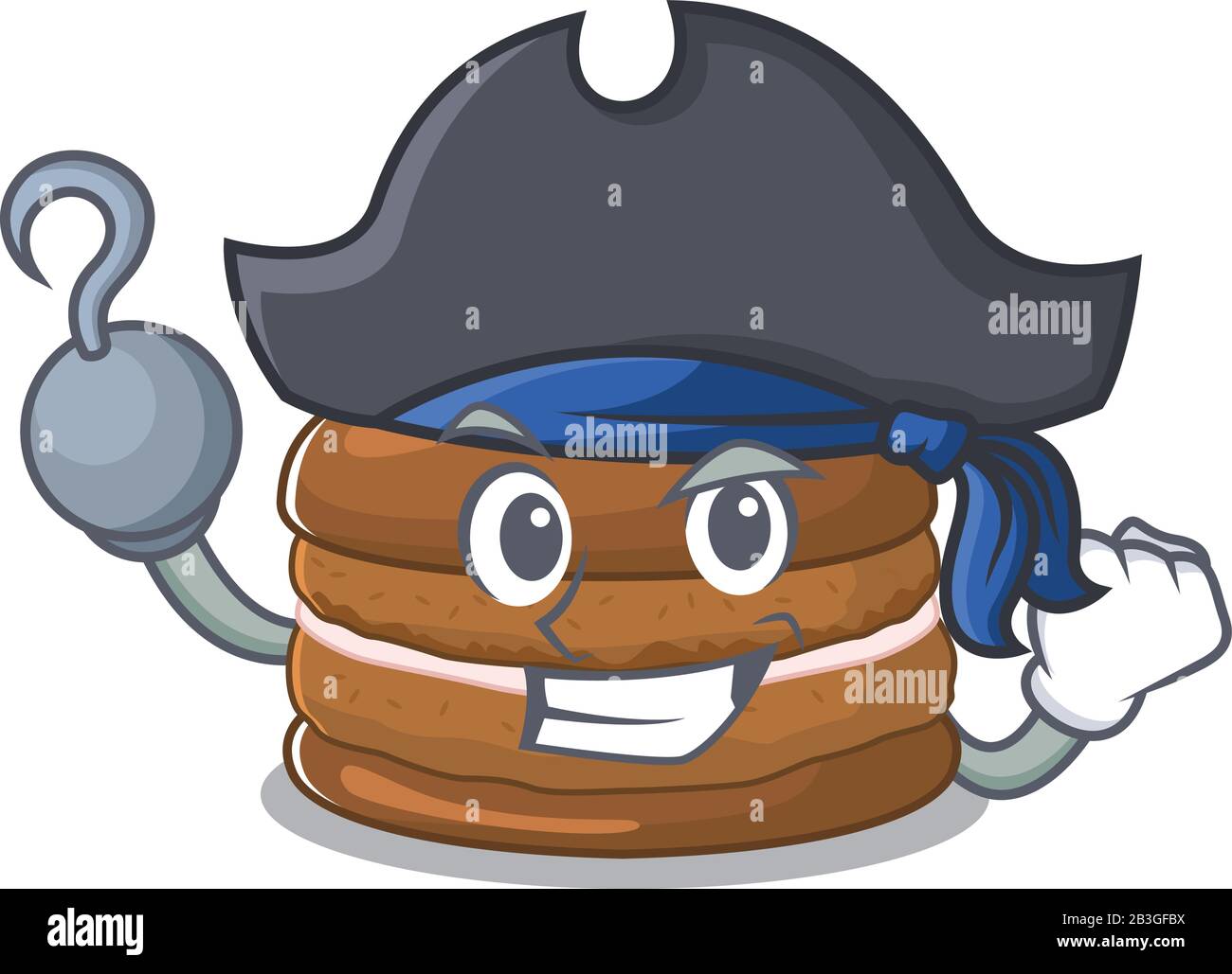 Cute chocolate macaron mascot design with a hat Stock Vector Image ...