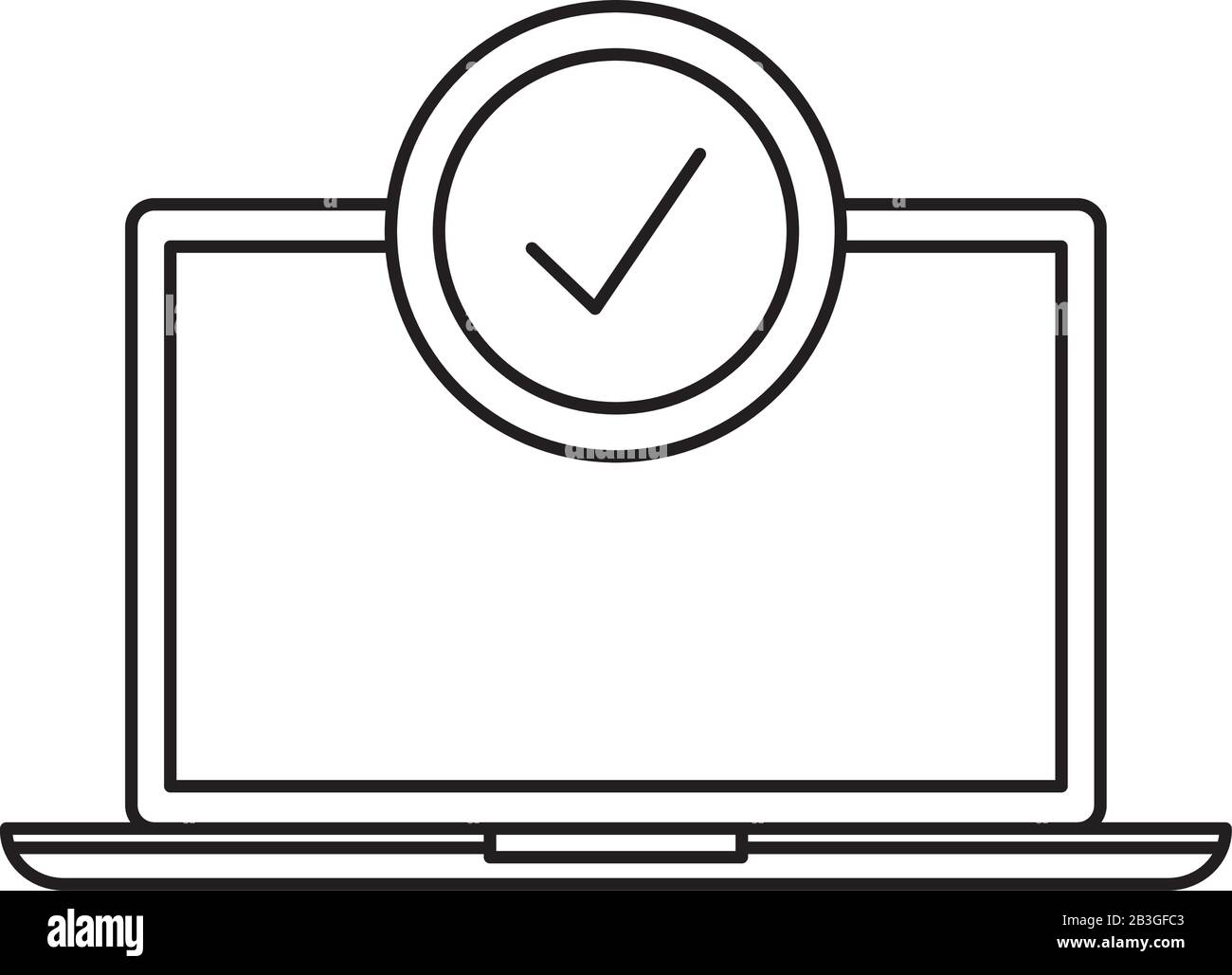 Isolated laptop with check mark vector design Stock Vector Image & Art ...