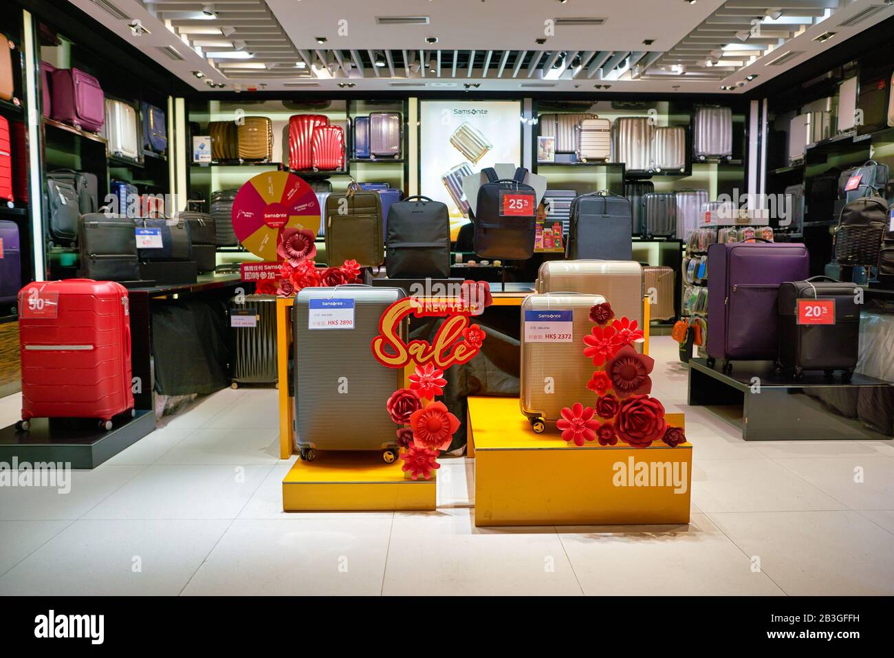 HONG KONG, CHINA - CIRCA JANUARY, 2019: interior shot of Samsonite ...