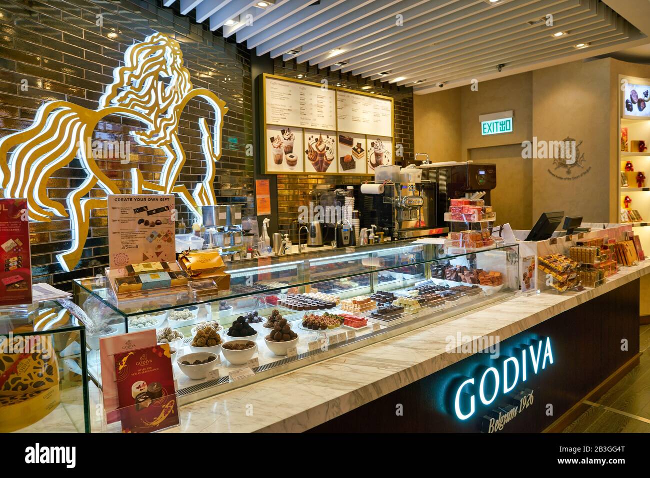 HONG KONG, CHINA - CIRCA JANUARY, 2019: interior shot of Godiva store in Elements shopping mall ...