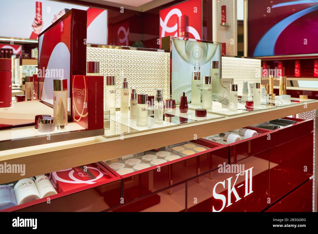 HONG KONG, CHINA - CIRCA JANUARY, 2019: cosmetic products on display at ...