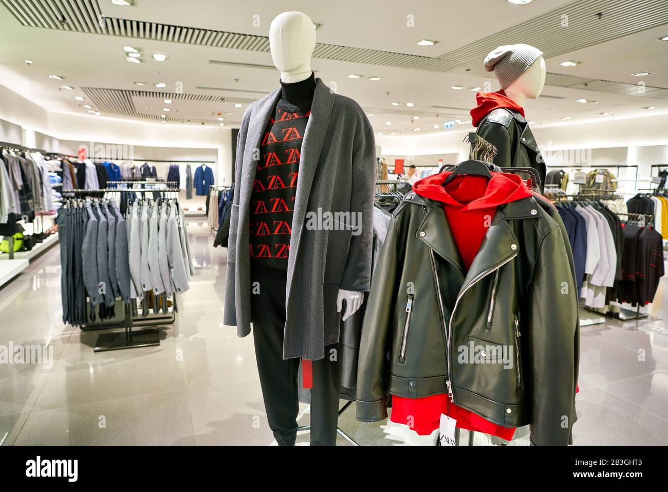 HONG KONG, CHINA - CIRCA JANUARY, 2019: interior shot of Zara store in ...