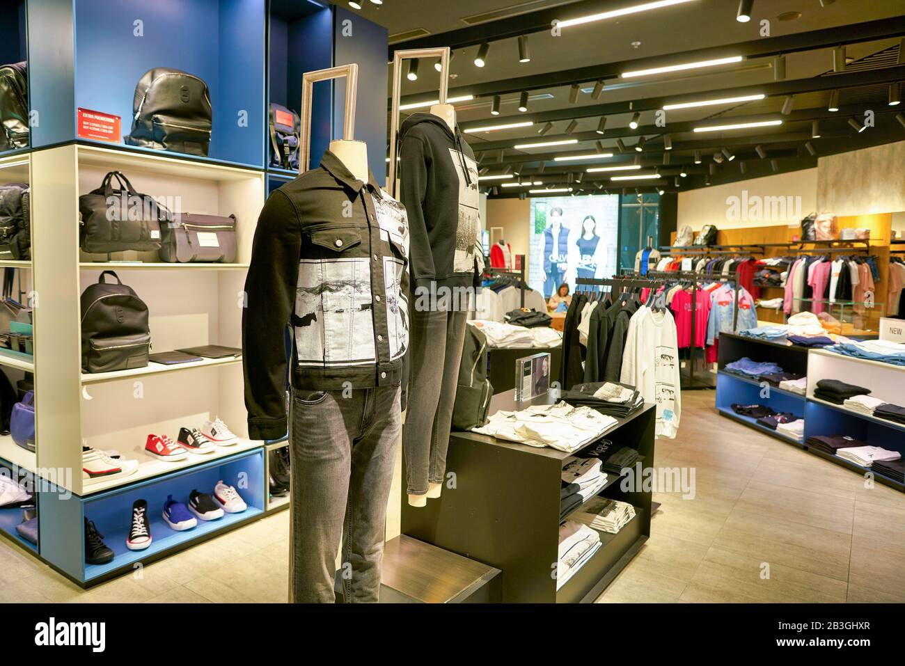 HONG KONG, CHINA - CIRCA JANUARY, 2019: interior shot of Calvin Klein ...