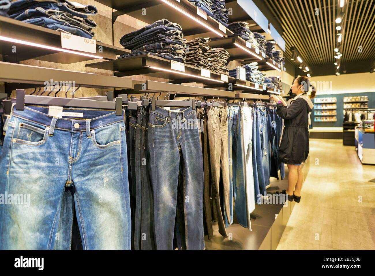 HONG KONG, CHINA - CIRCA JANUARY, 2019: interior shot of Calvin Klein ...