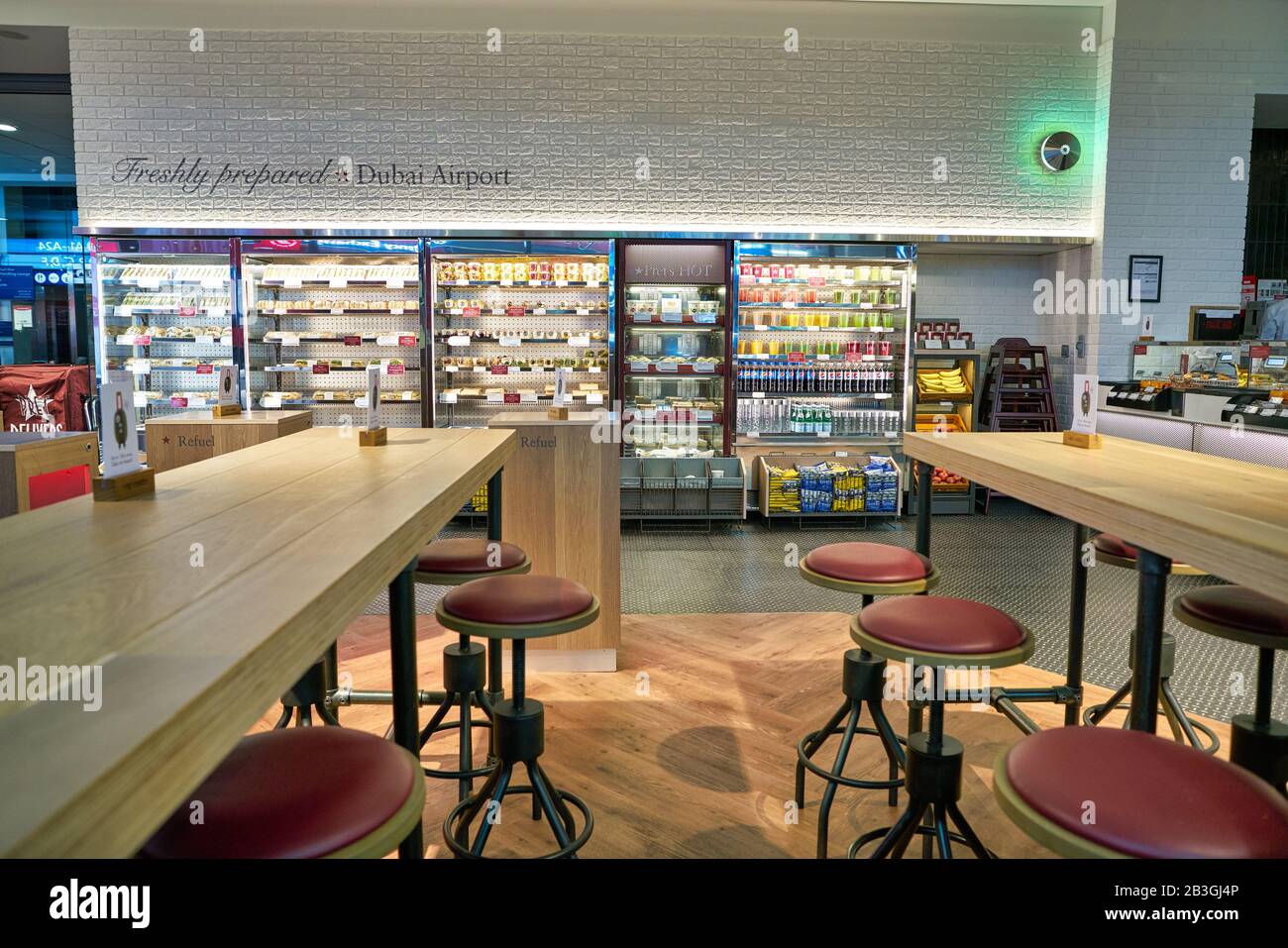 DUBAI, UAE - CIRCA JANUARY 2019: interior shot of Pret a Manger at ...