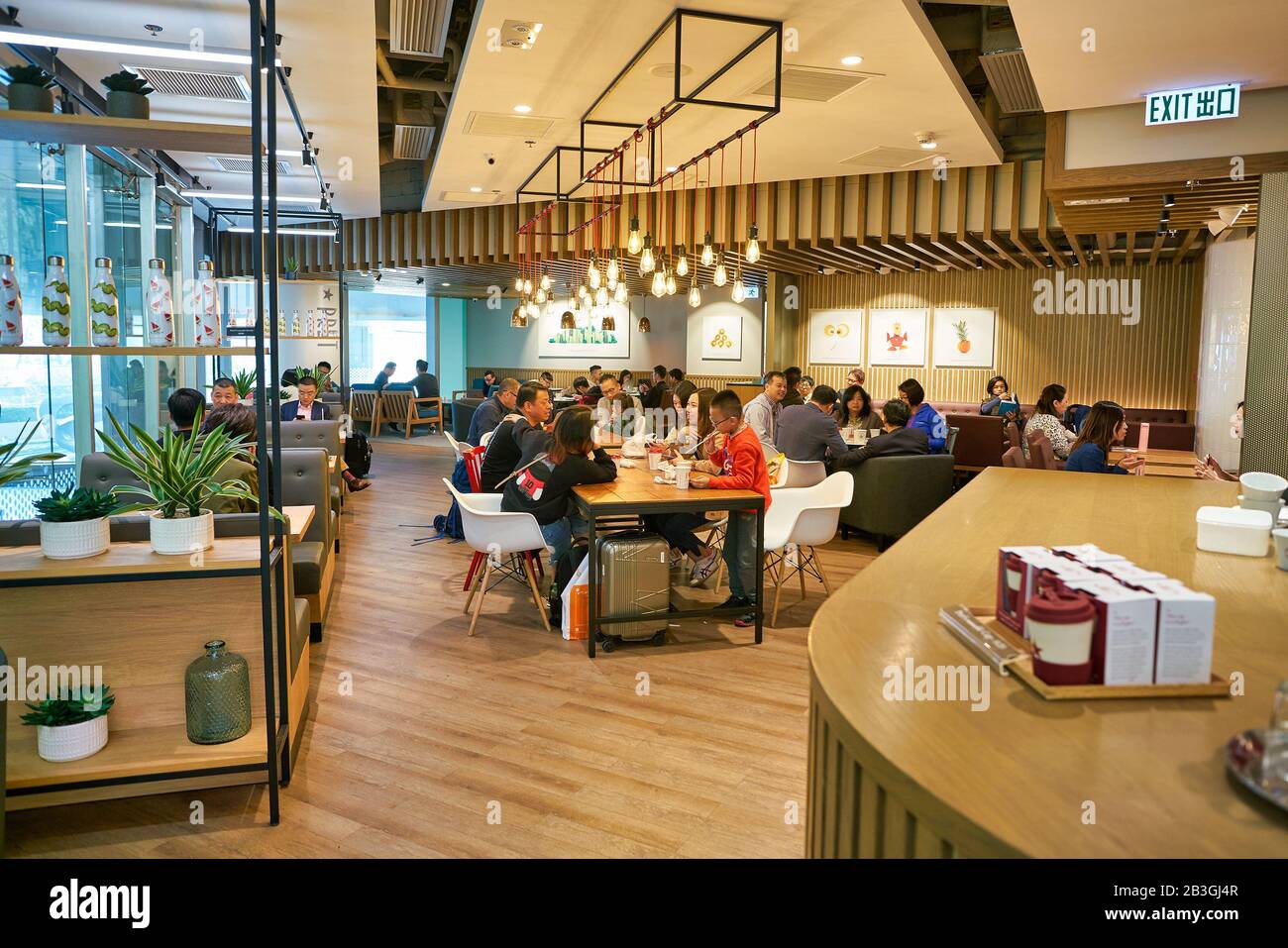 HONG KONG, CHINA - CIRCA JANUARY, 2019: interior shot of Pret a Manger ...