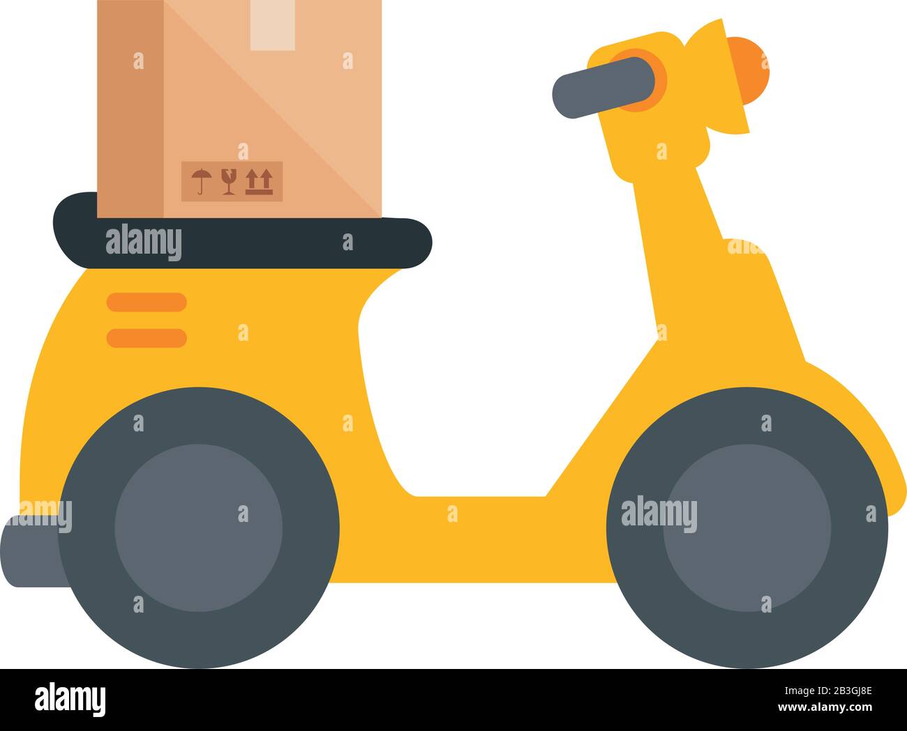 Isolated delivery motorcycle with box vector design Stock Vector Image ...