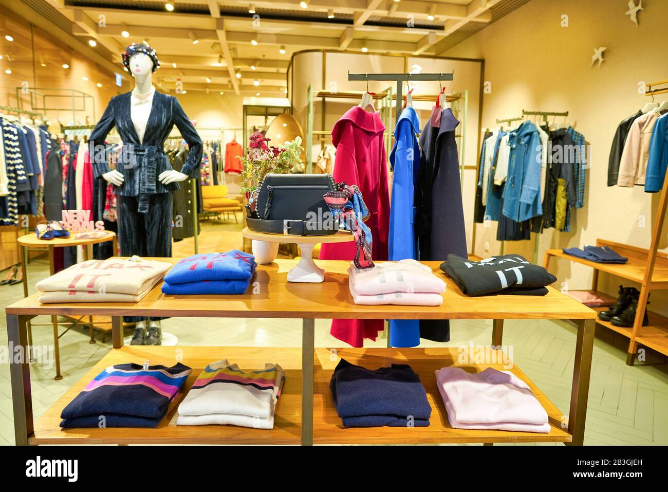 HONG KONG, CHINA - CIRCA JANUARY, 2019: interior shot MAX&Co store in ...
