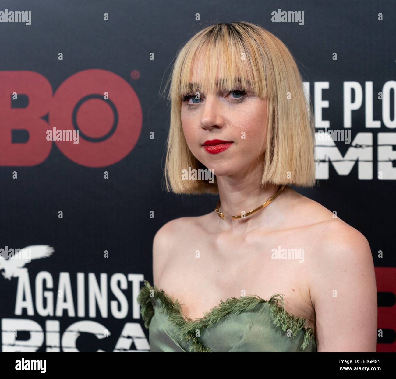 New York, NY - March 4, 2020: Zoe Kazan wearing dress & jewelry by Dior ...