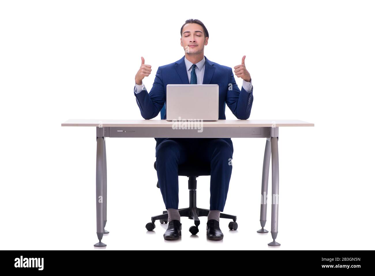 The employee working isolated on white background Stock Photo - Alamy