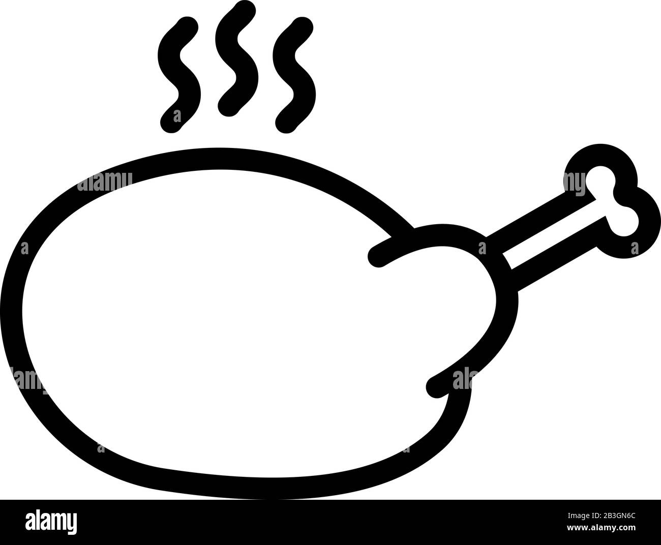 Smoked meat icon vector. Isolated contour symbol illustration Stock ...